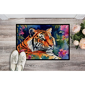 Caroline's Treasures DAC2880MAT Bengal Tiger Doormat Front Door Mat Indoor Outdoor Rugs for Entryway, Non Slip Washable Low Pile, 18H X 27W