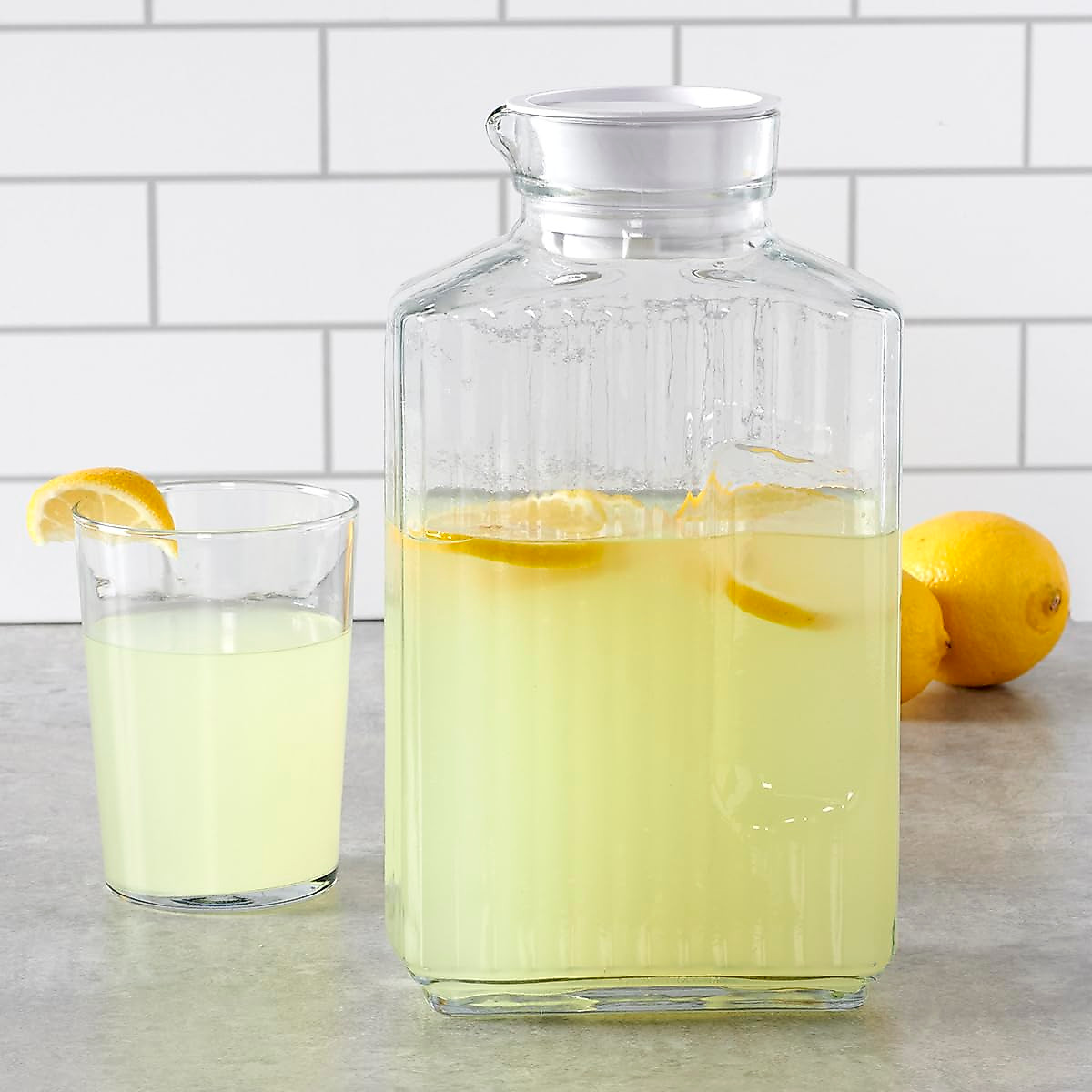 Anchor Hocking 2 Quart Bistro Pitcher with Lid, Pack of Two