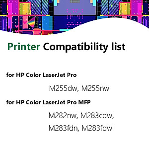 Replacement for HP 206X 206A Black Toner Cartridge for HP Color Laserjet Pro MFP M283cdw M255dw M283cdw M283 M255 Compatible with Original Toner Cartridge