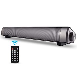 ASIYUN Soundbar 10W Wired and Wireless Speaker Audio Stereo Long-Standby for Smartphones Tablets Projector and Wireless Devices