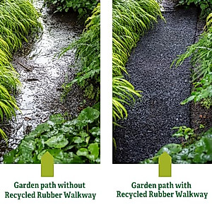 Gardener's Supply Company Recycled Rubber Walkway | Natural Looking Permanent Mulch Pathway Solution and Plants Vegetables & Flower Garden Barrier | Garden Edging Border Mat - 8' x 2'