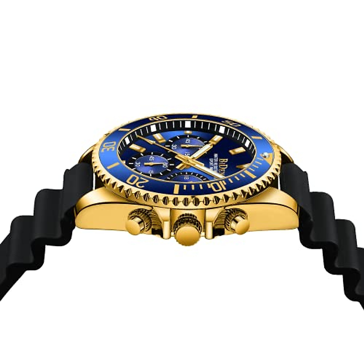 HANPOSH Mens Watches Chronograph Stainless Steel Watch for Men 30M Waterproof Analog Quartz Watch Business Casual Fashion Men's Wrist Watches Silicone/Stainless Steel Band