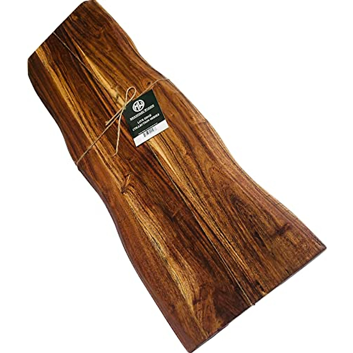 Mountain Woods Brown Hand Crafted Live Edge Acacia Cutting Board/Serving Tray | Cheese Board | Chopping board | Charcuterie board | Butcher Block - 27" x 9" x 0.75"