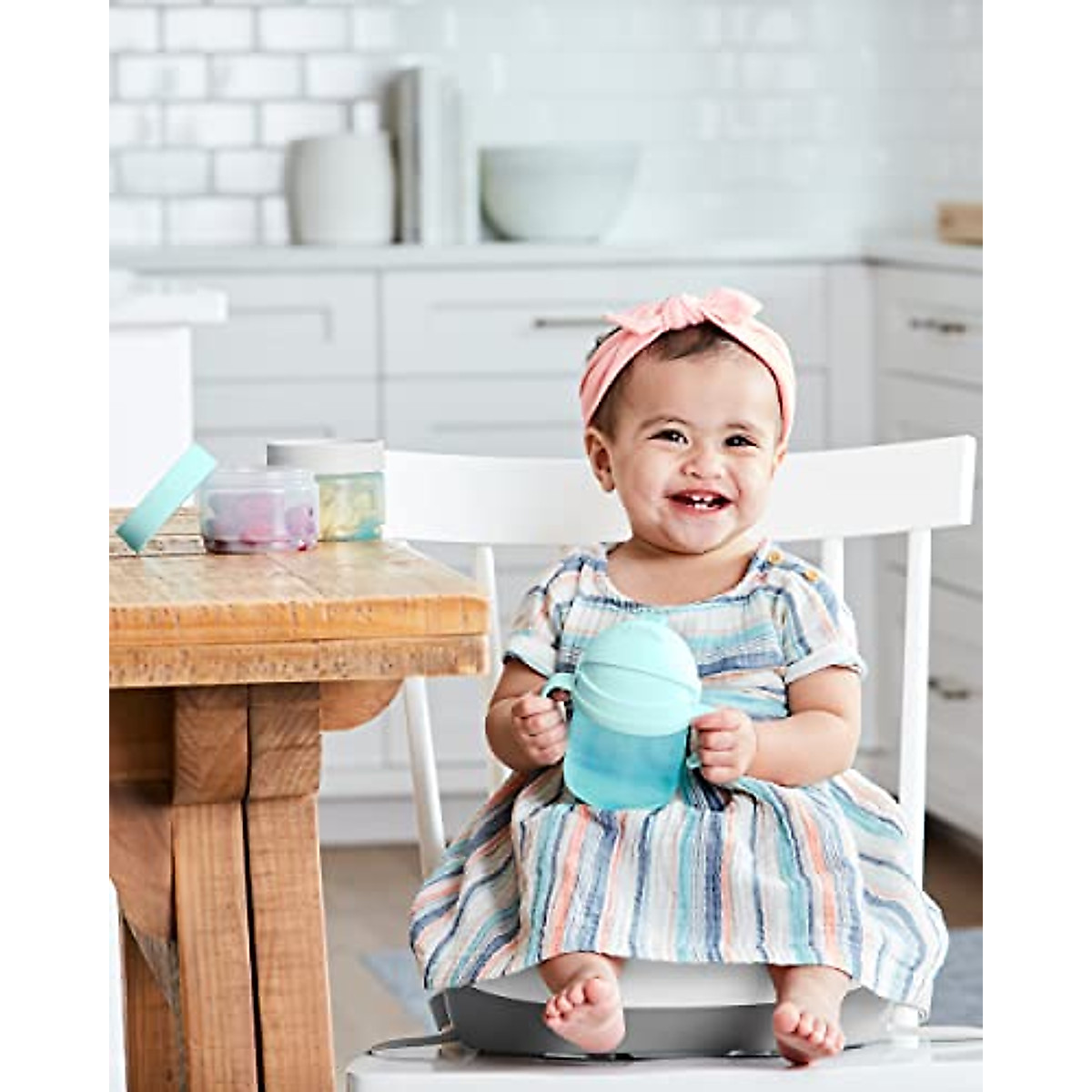 Skip Hop Stackable Snack Container & Sippy Cup, Grey Teal