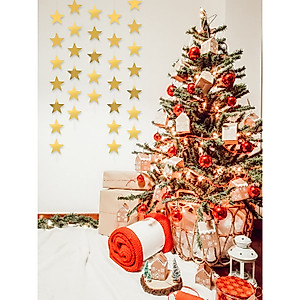 Yzurbu Gold Star Garland, 78 Feet Double Side Hanging Sparkly Paper Star Banner Decorations for Birthday Wedding Engagement Baby Shower Christmas Holiday Party