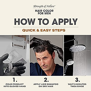 Strength of Nature No Mix Shampoo-In Permanent Hair Color for Men for Natural & Nourished Looking Color And Hair, Dark Brown