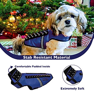 CoyoteVest SpikeVest Dog Harness Vest for Small Dogs, Reflective Dog Vest with Spikes to Shield Your pet from Coyotes, Raptor and Animal Attacks, Anti Hawk Vest, Made in USA(XS-Royal Blue)
