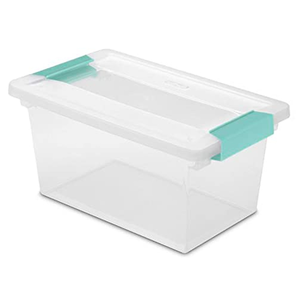 Sterilite 19628604 Medium Clip Clear Storage Box With Latched Lid - 11"L x 6-5/8"W x 5-3/8"H