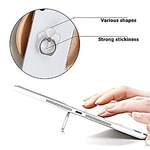 8 pcs Transparent Cell Phone Ring Holder, CNYMANY Finger Grip Kickstand Stand for Universal Smartphone Case Accessories - 8 Shapes