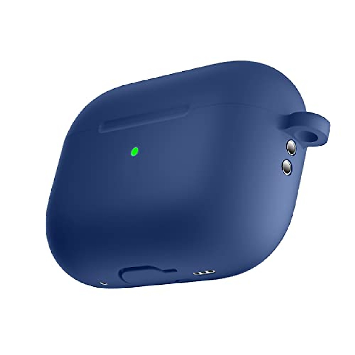 Case Design for Apple AirPods Pro 2nd Generation 2022 Version Case Soft Silicone Cover Shockproof Case Solid Color Simple Style Anti-Fall Case for Airpod Pro2 Case with Carabiner Ring (Blue)