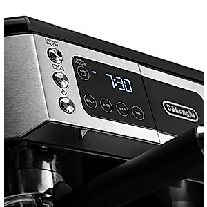 De'Longhi All-in-One Combination Coffee Maker & Espresso Machine + Advanced Adjustable Milk Frother, black & 513214601 Cappuccino Glasses, 270 milliliters