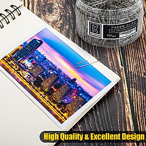 Kempshott 750 Paper Clips Assorted Sizes Small, Medium and Large Paper Clips for Paperwork Ideal for Home, School and Office Use (Assorted, Silver)