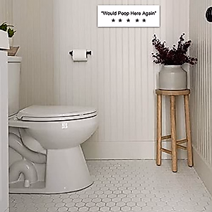 Maida Five Stars Would Poop Here Again Bathroom Sign Funny Home Decor Poop Sign for Bathroom Decor Wall Art Toilet Sign B7