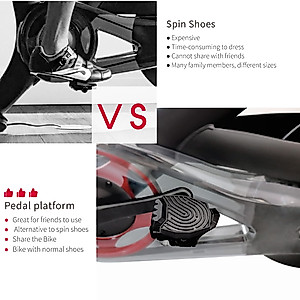 Doubleplus Pedal Converter Compatible with Peloton Bike & Bike Plus, Accessories Pedals for Regular Shoes, Replacement Pedals Adapter for Original Bike & Bike+, Flat Pedals Clipless for Exercise Bike