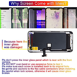 Premium for iPhone 11 Pro MAX Screen Replacement (6.5 inch) 3D Touch Screen Full Repair kit, Display Digitizer Glass Assembly with Waterproof Adhesive, Tools Set, Tempered Glass, Instruction