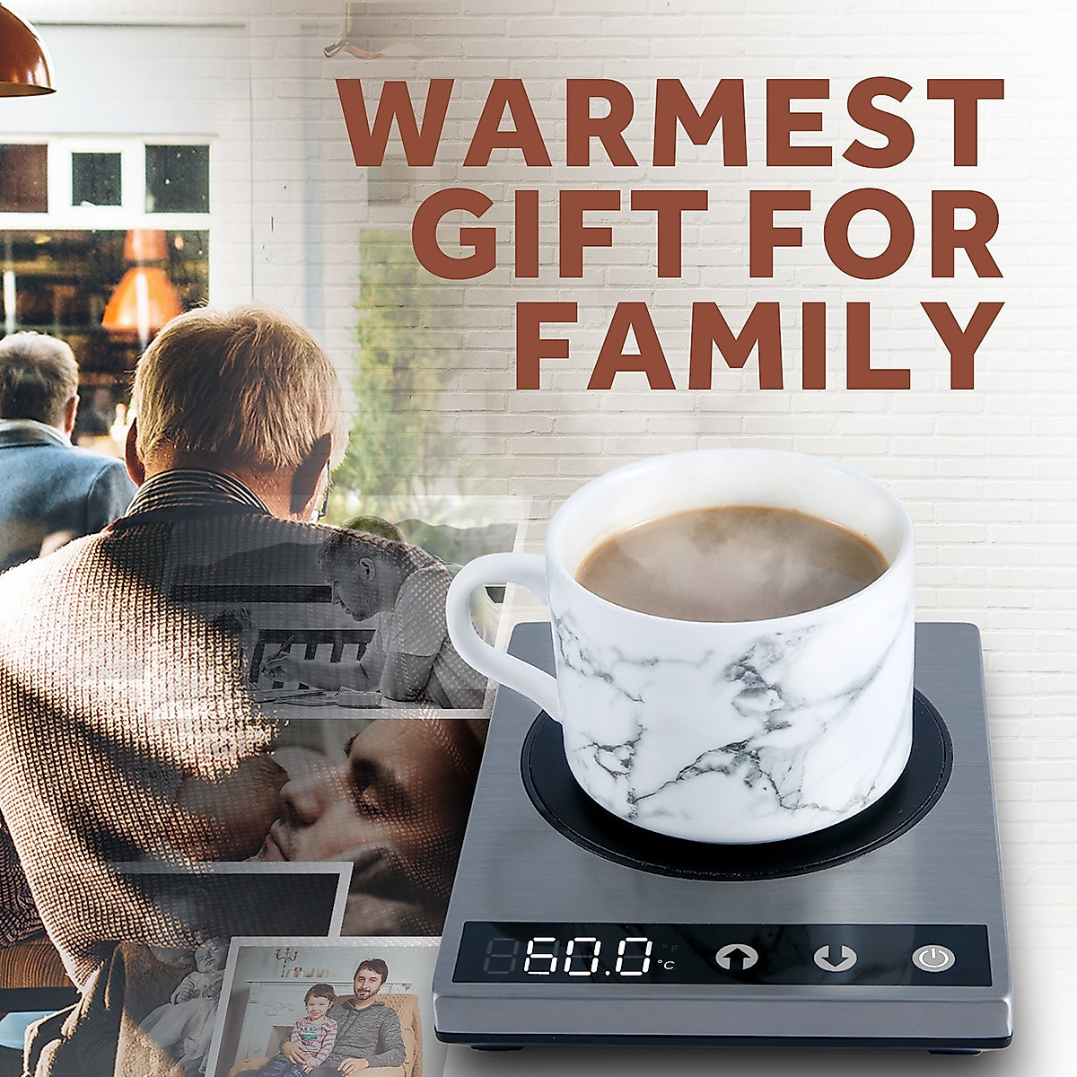 COSORI Mug Warmer & Coffee Cup Warmer for Desk, Digital Temp Control (from 77°F–230°F), LED Display, Waterproof Design, Coffee Gift