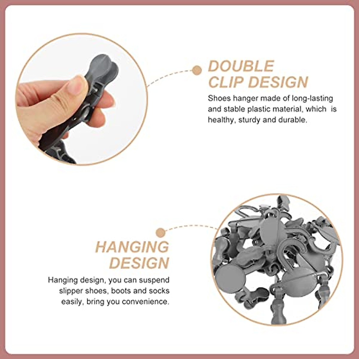 Cabilock Children's Shoe Clip Hangers for Skirts Cake Container Kids Pants Hangers Shoe Rack Baby Slipper Hanger Drying Clip Organizer Shoes Hanging Hook Children Hangers Baby Hanger 10pcs