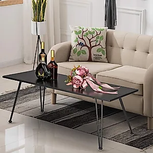 SSLine Coffee Table,Square Pointed Iron Modern Living Room Coffee Table with Metal Frame,V-Shape Sofa for Living Room Home Office Accent Furniture Tea Table