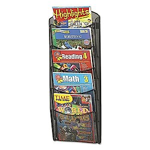 Safco 5578Bl Onyx Mesh Literature Rack Five Compartments 10-1/4W X 3-1/2D X 28-1/3H Black