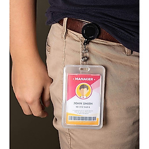 100 Pack Retractable ID Badge Reel for Card Holders with Clips, Nurses and Teachers, Office Supplies (26.5 in)