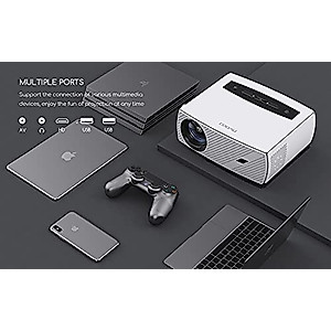 COOAU WiFi Bluetooth Projector HD 1080p Compact Portable Projector, 220ANSI Dolby Sound Support Movie Projector for Outdoor Indoor Home Theater Compatible TV Stick, HDMI, Phone, Laptop, DVD, Ceiling