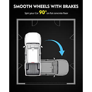 DEXSO 4 Tire Wheel Dolly Car with 8000 lbs Capacity, Manganese Steel Heavy Duty Car Mover Wheel Dollies Set of 4 with Antiskid Plate & 360 Degree Rotatable Wheel, 16"*13", Blue