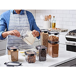 Air Tight Containers For Food - Clear Airtight Food Storage Containers For Pantry Organization And Storage - 7 PC - Snack, Spaghetti Container Storage - Kitchen Canisters With Lids, Labels And Marker