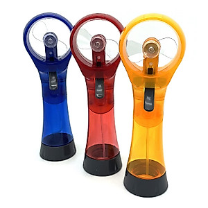 CEBUY Handheld Water Misting Fan, Mist Spray Fans for Outside Portable, 3 Pack (Dark Blue/Red/Yellow)