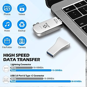 256GB Apple MFi Certified iPhone-Photo-Stick, 3 in 1 USB C Photo-Stick-for-iPhone-Flash-Drive iPhone Memory-Stick Thumb Drives iPhone Backup Memory Stick for iPhone 16 15 14 13 12 iPad Android PC