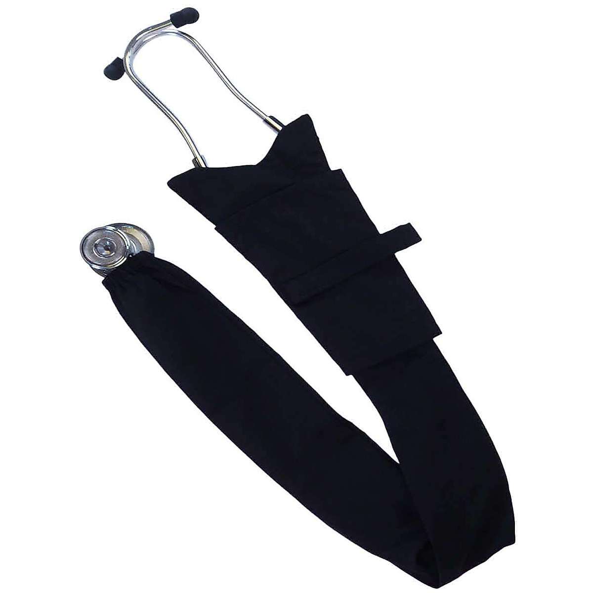 Solid Black Sparkling EARTH Stethoscope Cover - 100% Cotton, Built-In Utility Pocket and Utility Strap - Made in the USA!