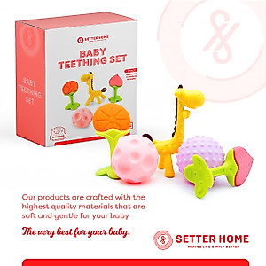 Silicone Teething Toys - Sensory Balls for Babies 0-6 Months - 6-12 Months -Soft Teethers for Baby Soothing and Calming Sensory Teether Toys 5 Pack