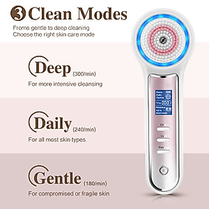 Facial Cleansing Brush Rechargeable,Blackhead Remover Vacuum Tool,IPX7 Waterproof 3 in 1 Face Scrubber for Exfoliating, Massaging and Deep Pore Cleansing