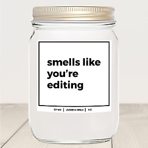 YouNique Designs Photographer Gifts, Editor Gifts, 8oz Candle Cool Gifts for Photographers, Gifts for Camera Lovers, Video Editors, Film Maker Gifts, Photography Gifts (Lavender & Vanilla)