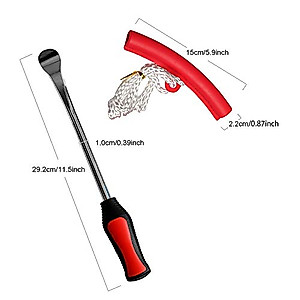 ASOOLL 11.5" 𝐓𝐢𝐫𝐞 𝐒𝐩𝐨𝐨𝐧𝐬 Motorcycle Tire Changer Tools Bike Tire Iron Levers Repair Kit with 3 Pcs Rim Protectors