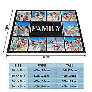 Sycamo Family Custom Blanket with Photo Personalized Picture Blanket Customized Throw Blanket Gifts for Anniversary Wedding Birthday Christmas New Year Gift from Family Member 10 Photo Collage