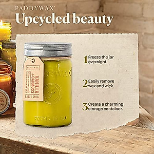 Paddywax Relish Artisan Hand-Poured Soy Wax Scented Candle, 9.5-Ounce Glass Jar with Lid, Vanilla + Oakmoss