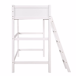 Harper & Bright Designs Loft Bed with Ladder and Safety Rail, Hight Loft Bed Twin Size, Wooden Loft Bed Frame, Twin Size Loft Bed for Decoration of Various Rooms (White)