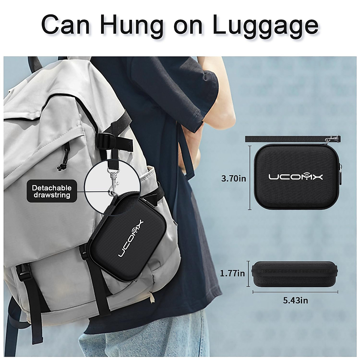 UCOMX Travel Case for 3 in 1 Wireless Charger,Hard EVA Carrying Charger Case,Portable Storage Waterproof Bag with Zipper,Soft Durable Pouch Bag for Foldable Wireless Charger,Adapter,Cable(Box Only)