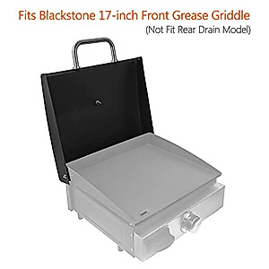 5010 Griddle Lid with Temperature Gauge & Griddle Carry Bag for Blackstone 17 inch Tabletop Griddle Front Grease Cup, 5010 Hard Cover Hood Hinged Lid for 17" Blackstone 1650 Portable Grill