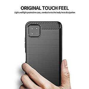 M MAIKEZI Samsung A22 5G case,Galaxy A22 5G case,with HD Screen Protector, Soft TPU Slim Fashion Non-Slip Protective Phone Case Cover for Samsung Galaxy A22 5G (Black Brushed TPU)