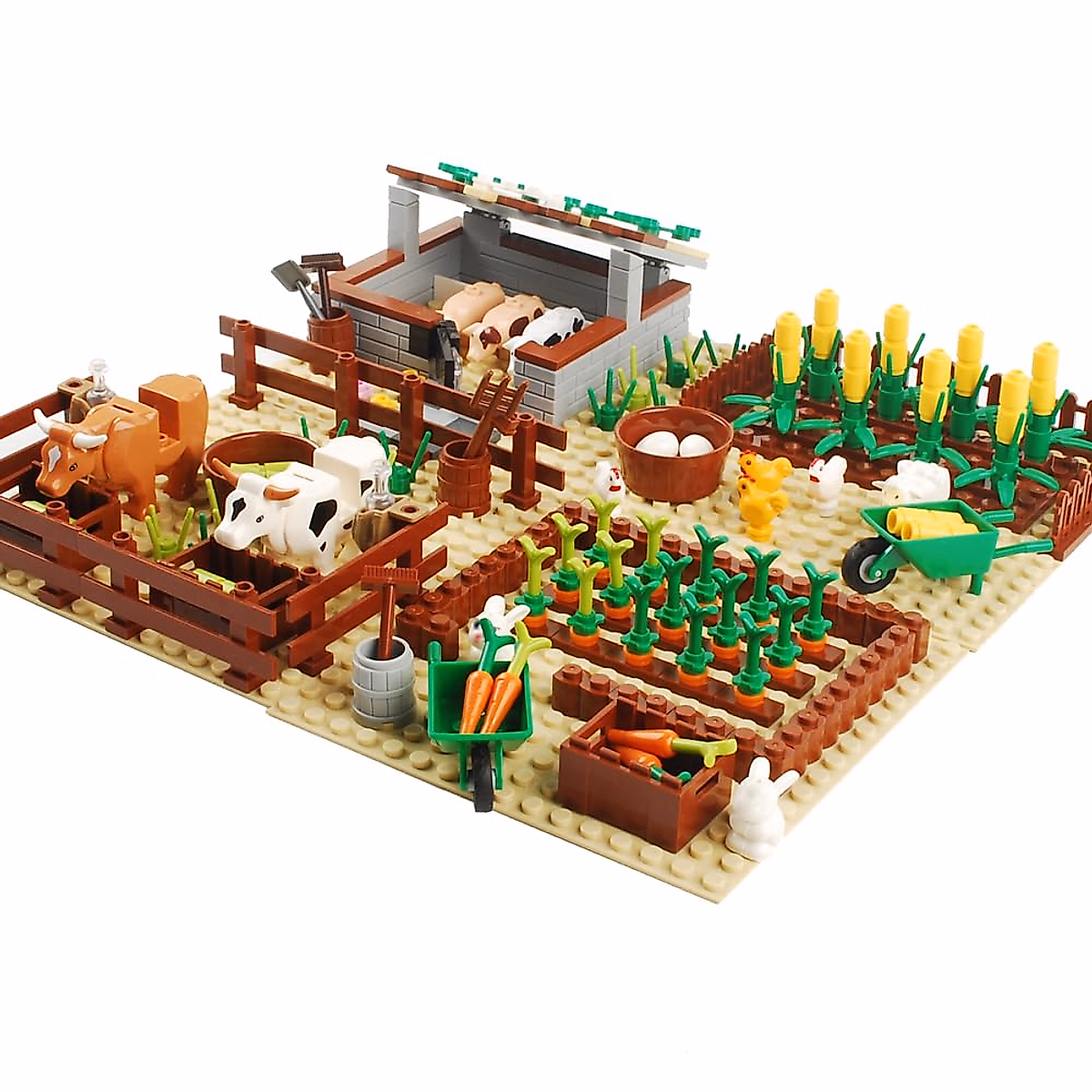 BAENRCY Farm Field Set Building Blocks Plant Animal Crops Building Bricks Kit DIY Building Set Compatible All Major Brands (Animal)