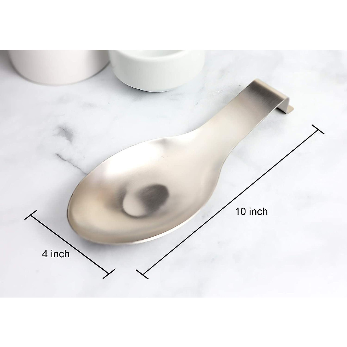 Stainless Steel Spoon Rest,Spoon Holder for Stove Top,Spatula Ladle Holder,Heavy Duty,Utensil Spoon Rest for Kitchen Counter,Dishwasher Safe 3.8 x 9.4 Inch(Silver Color 1PC)