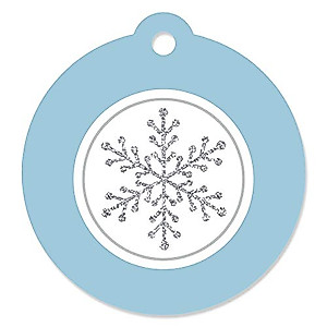Big Dot of Happiness Winter Wonderland - Snowflake Holiday Party and Winter Wedding Favor Gift Tags (Set of 20)