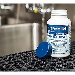 Steramine Quaternary Sanitizing Tablets - 150 Sanitizer Tablets per bottle, 3-Bottles