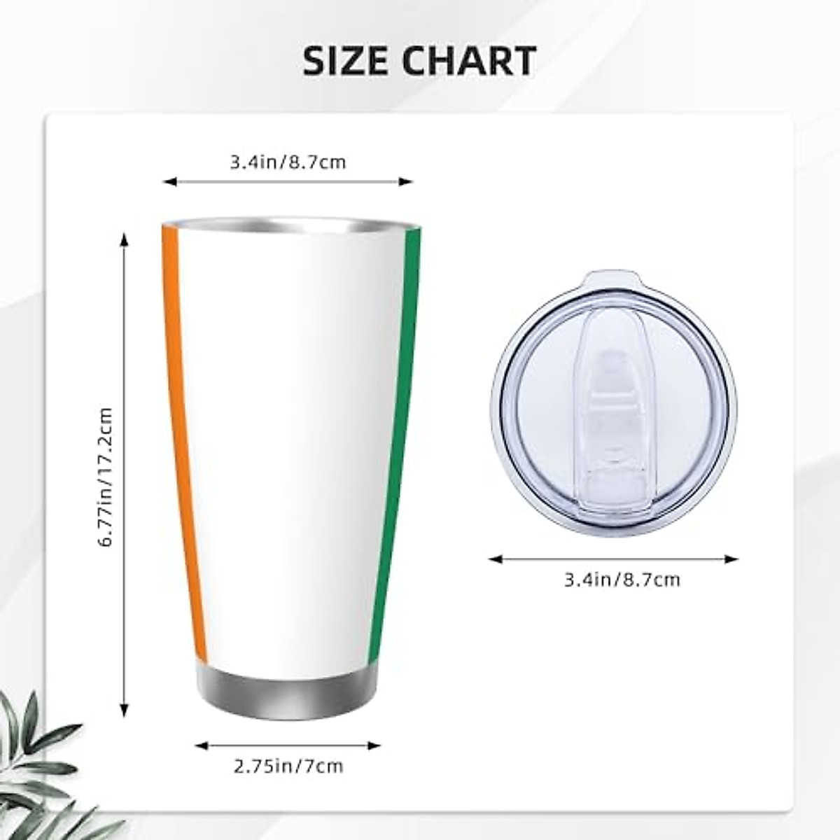 WXZYFP Car cup (single silver rim), can use a straw or drink directly, easy to use.Flag of Cote d'Ivoire