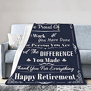 TBUWHZU Retirement Gifts for Men, Happy Retirement Gift Blanket, Funny Retired Gifts for Coworkers Mens, Goodbye Gifts, Going Away Gift for Coworkers, Coworker Leaving Gift Blanket,60x50in
