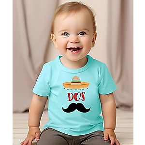 Dos Second Birthay Outfit for Toddler Boys Fiesta Shirt 2nd Bday Mustache T-Shirt Chill Shirt 2T