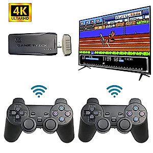 Anyando Wireless Retro Game Console, Plug and Play Video Game Stick Built in 10000+ Games,9 Classic Emulators, 4K High Definition HDMI Output for TV with Dual 2.4G Wireless Controllers