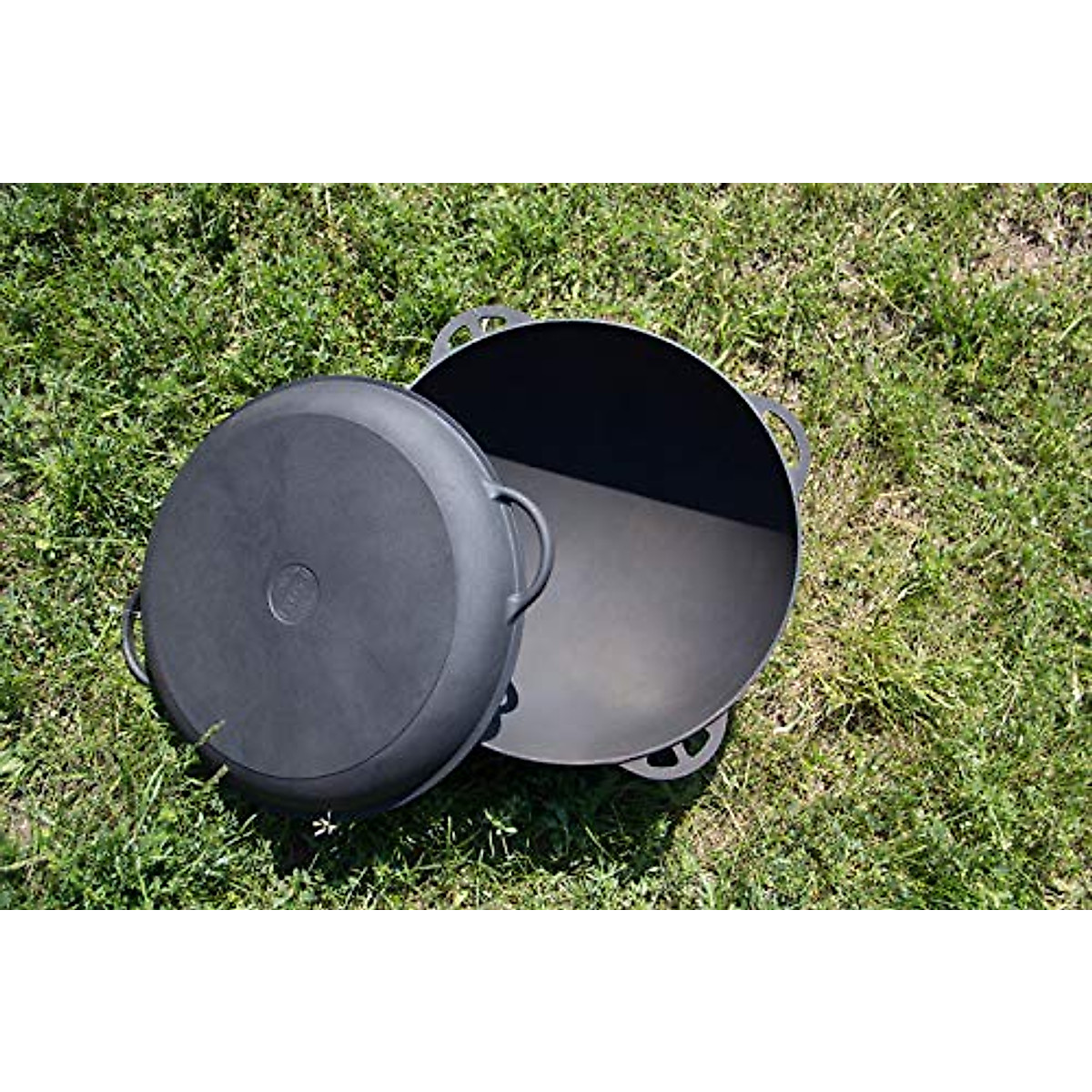 Kazan Uzbek 12 L Cast Iron Pot Plov Making Cookware Insulated Double Handle Dish Heavy Duty Oven with Lid Frying Pan