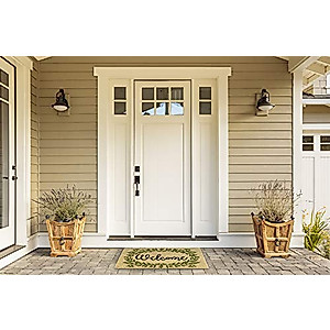 DII Natural Coir Doormat Outdoor Welcome Mat, 17x29, Greenery